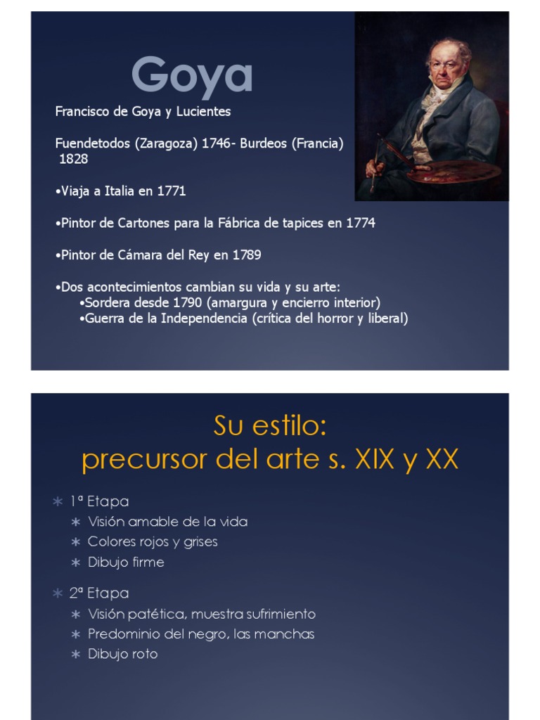 Etapas y obras de Francisco Goya | PDF | Francisco Goya | Artes plásticas