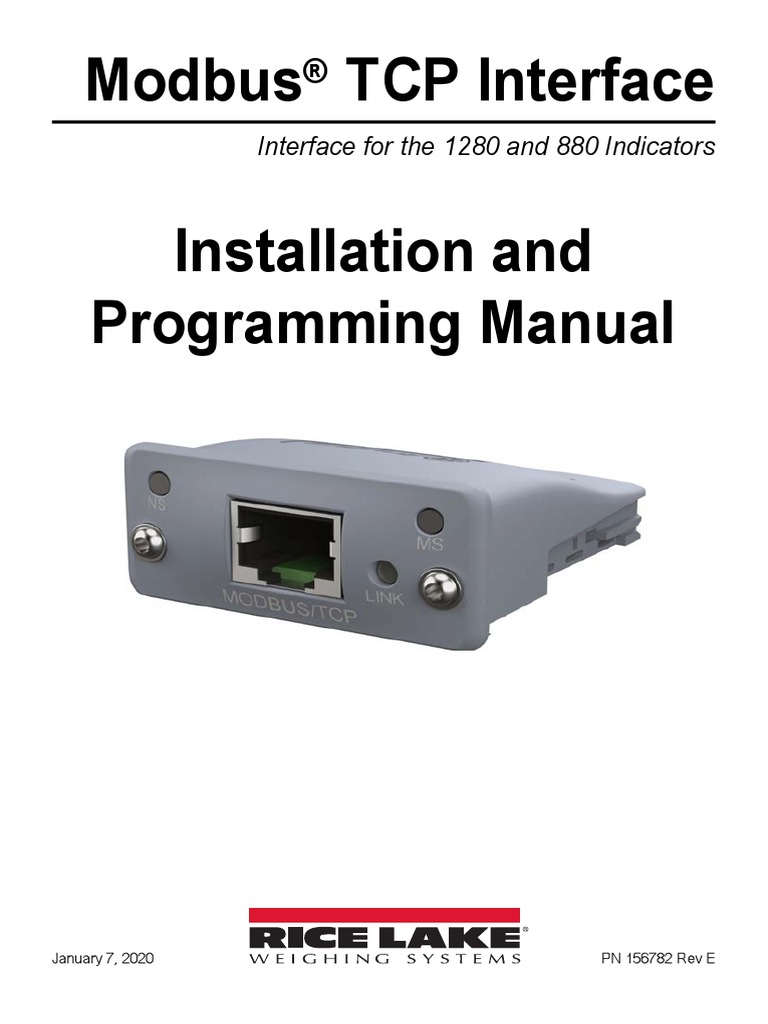 Modbus TCP Interface Installation and Programming Manual | PDF ...