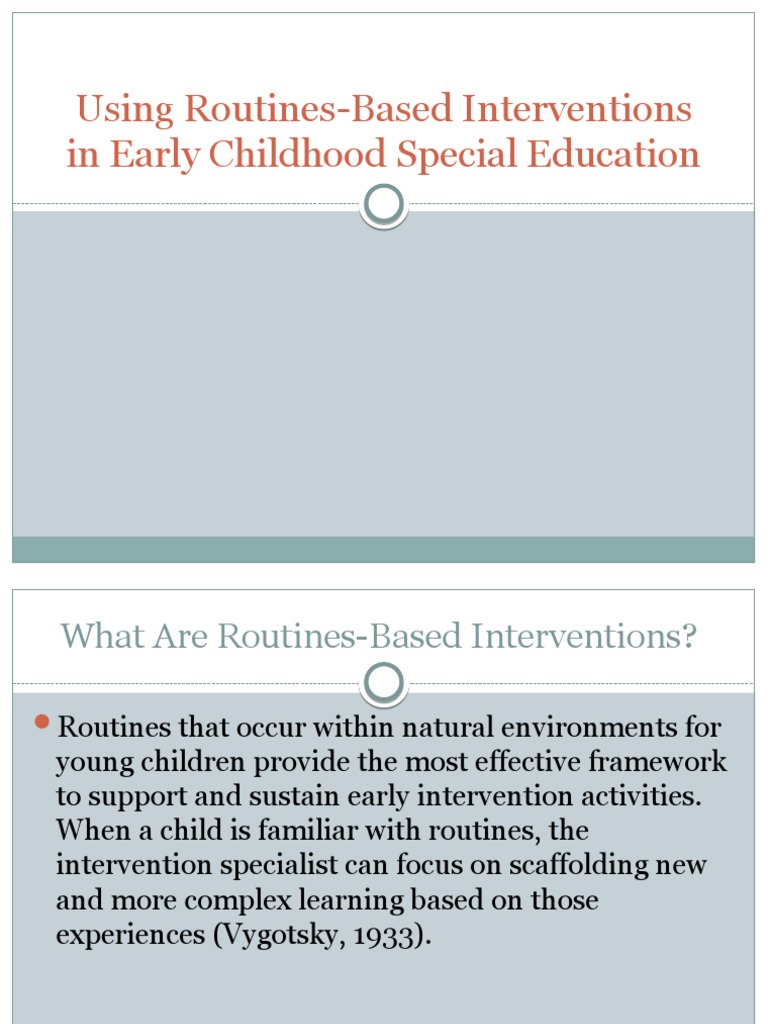 Using Routines-Based Interventions in Early Childhood Special Education ...