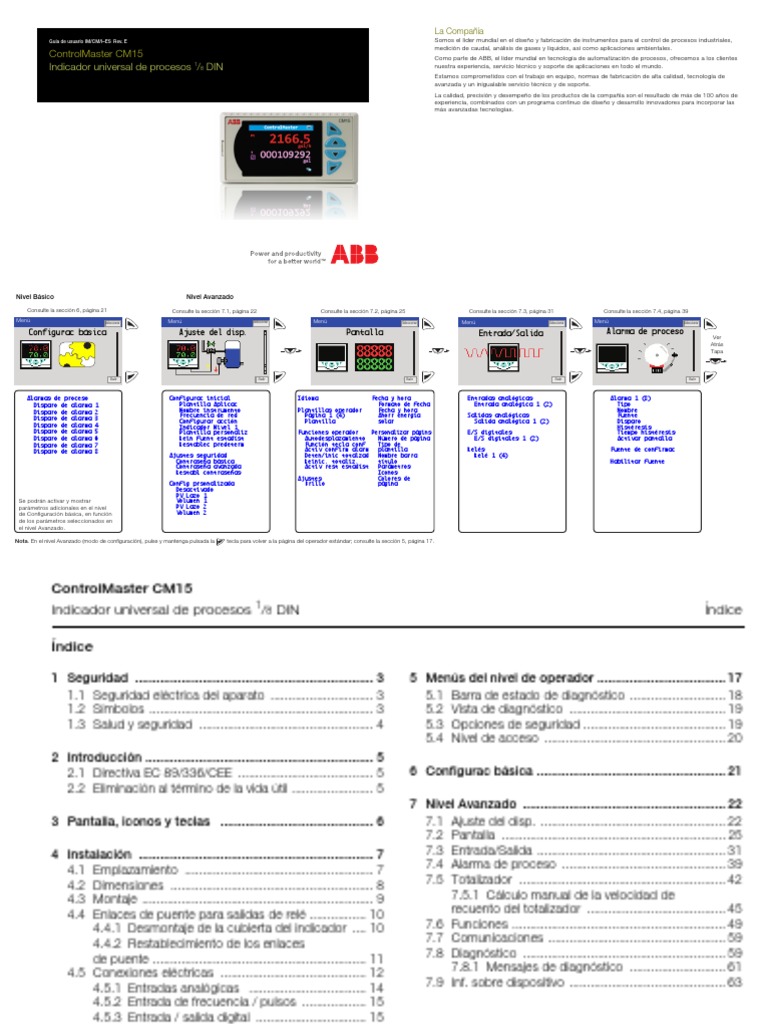 Controlmaster Cm15: Indicador Universal de Procesos / Din | PDF | Relé ...