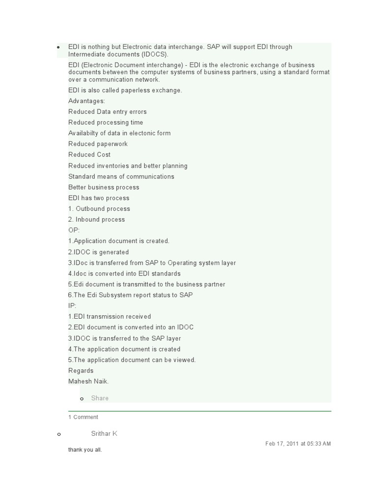 IDOC | PDF | Electronic Data Interchange | Digital Technology