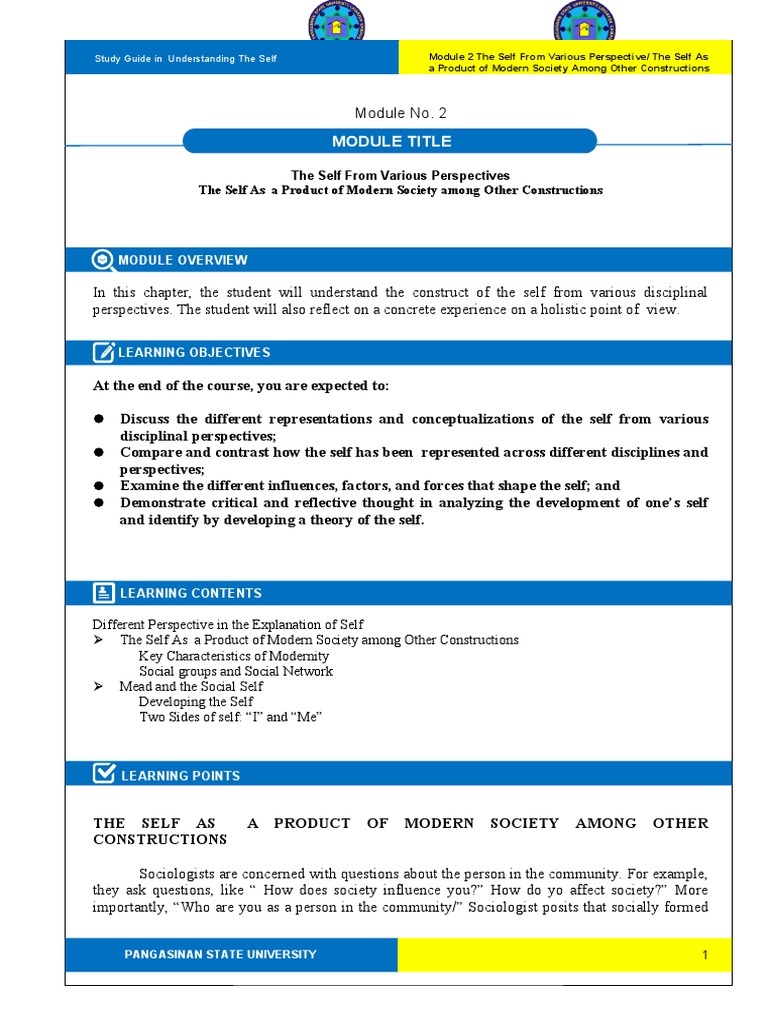 Understanding the Self: Exploring Perspectives on the Social ...