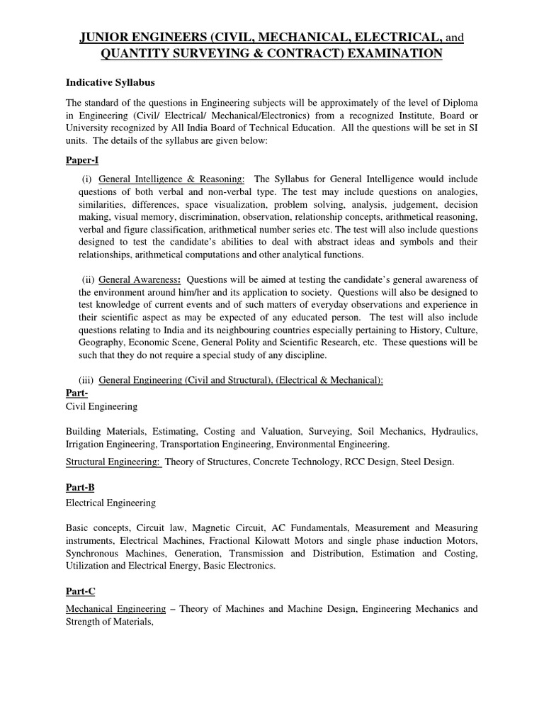 Syllabus-JE Eamination PDF | PDF | Beam (Structure) | Steam