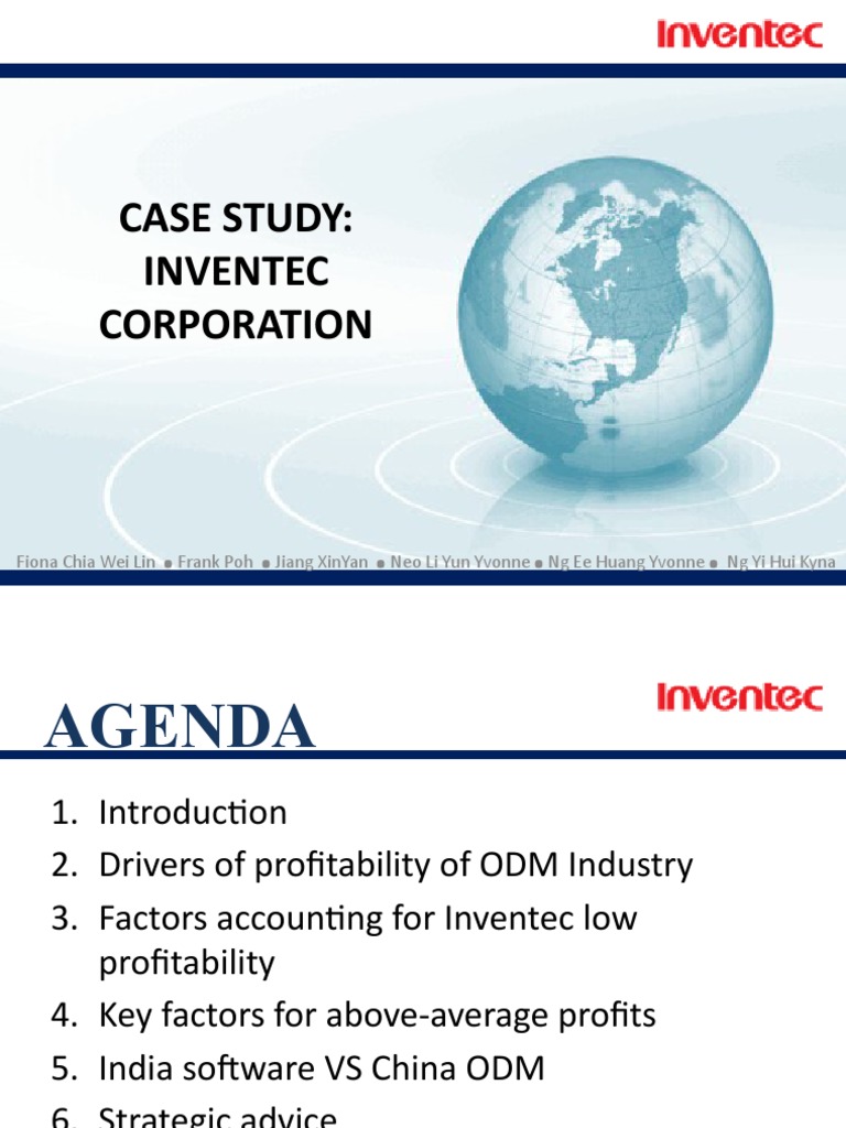 Case Study: Inventec Corporation | PDF | Profit (Economics) | Original ...