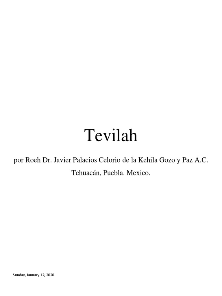 Tevilah Spanish | PDF | Pecado | Oración