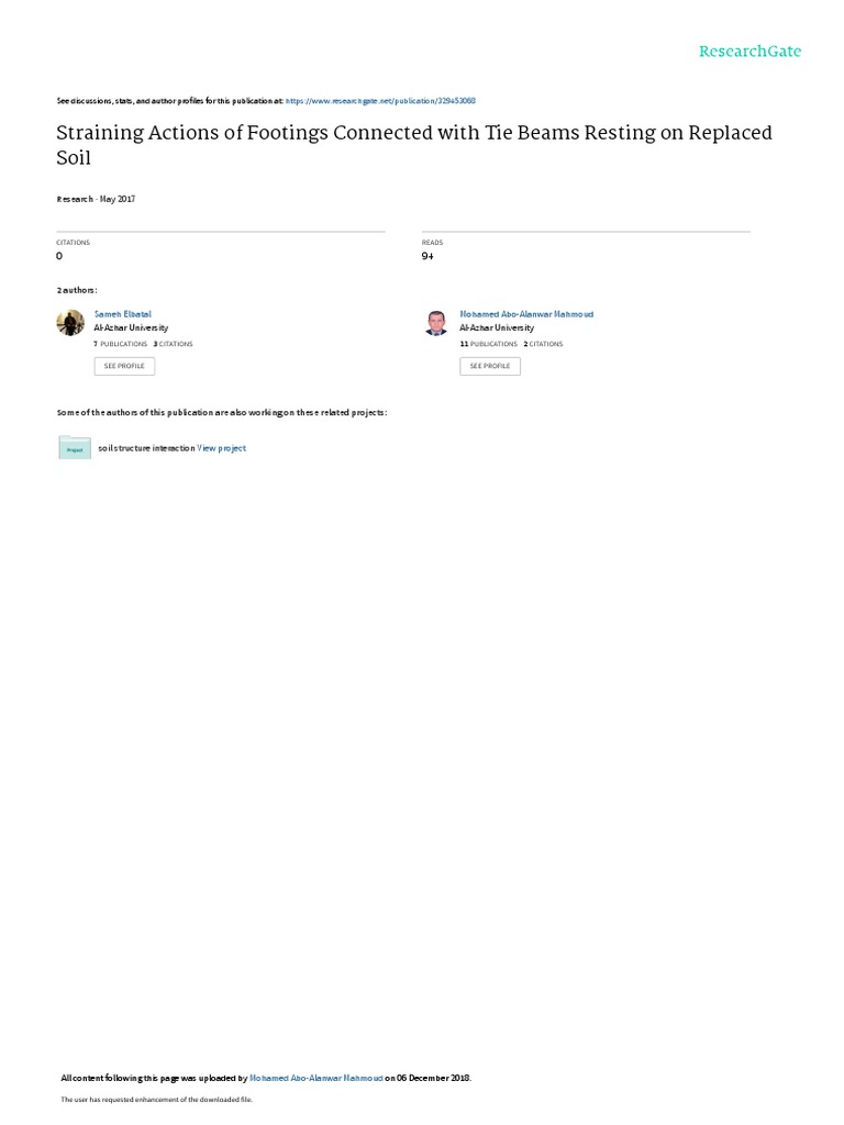 Straining Actions of Footings Connected With Tie Beams Resting On ...