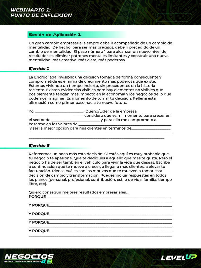 Ejercicios Level Up | PDF | Mente | Aprendizaje