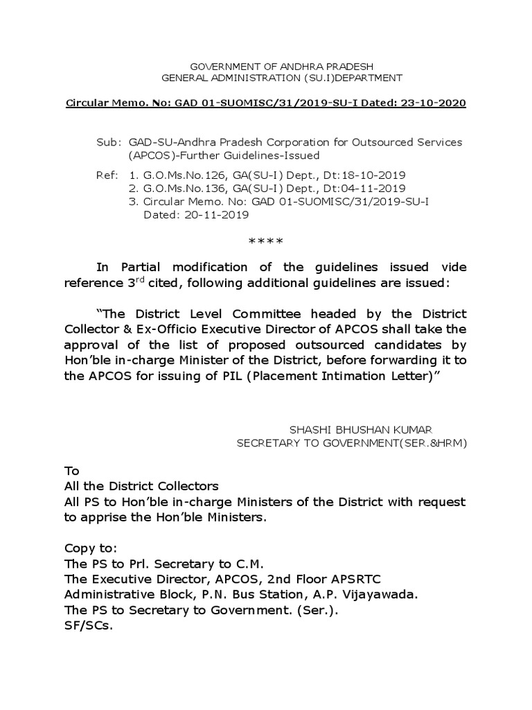 APCOS Further Guidelines | PDF
