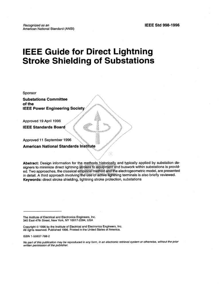 Guide For Lightinng IEEE-998-1996 PDF | PDF