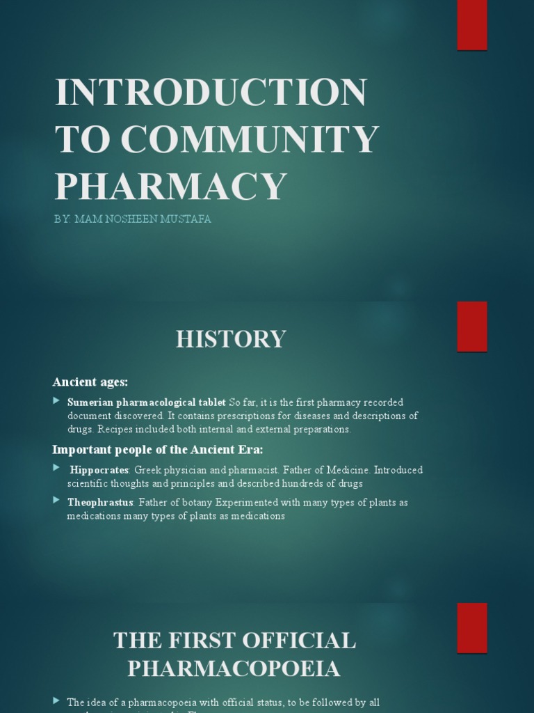 Introduction To Community Pharmacy | PDF | Pharmacy | Medical Prescription