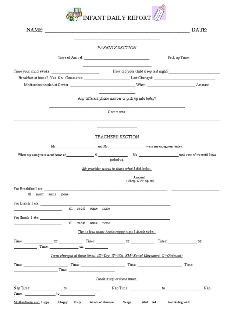 Infant Daily Report | PDF | Childhood | Human Development