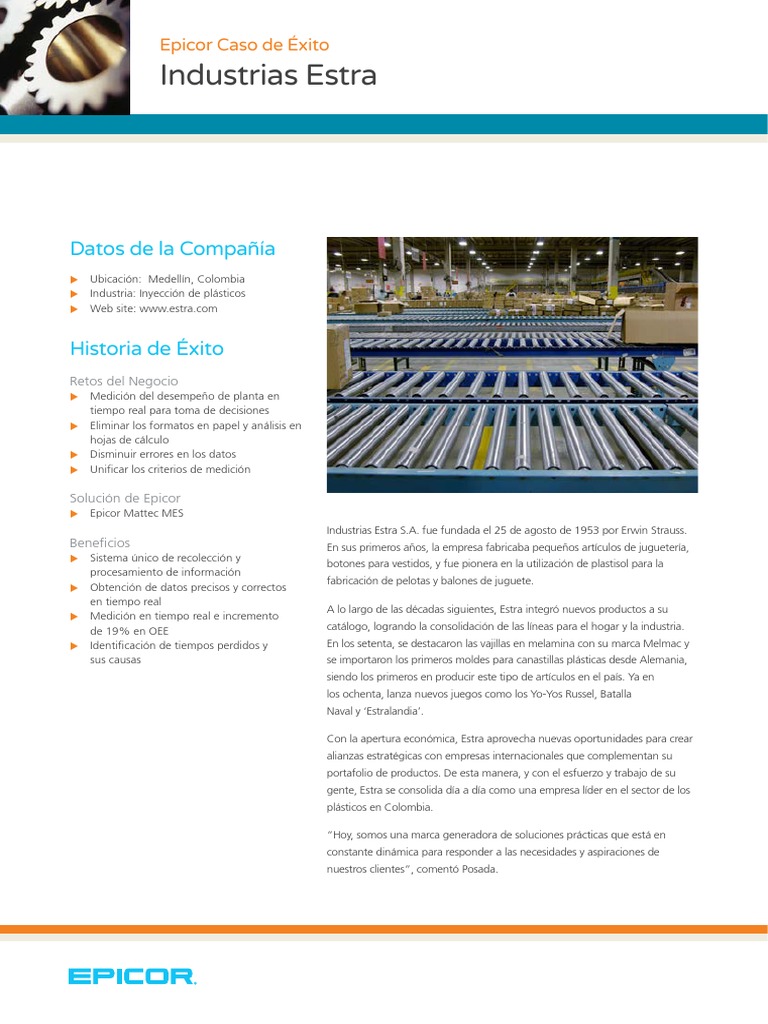 Epicor Mattec Industrias Estra A4 CS SP | PDF | Planificación de ...