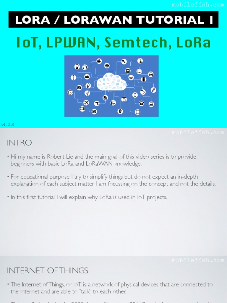 Lora / Lorawan Tutorial 1: Iot, Lpwan, Semtech, Lora | PDF | Wireless | Internet Of Things