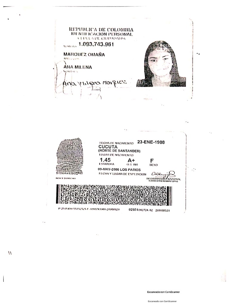 Cedula Milena PDF | PDF