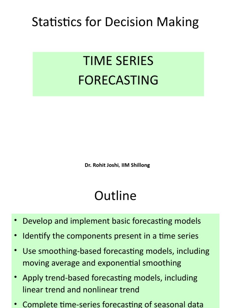 Session 18 Time Series Forecasting | PDF | Time Series | Forecasting