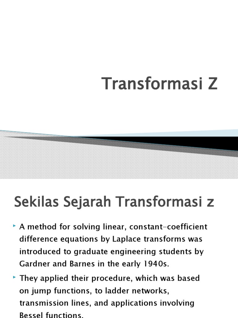 Sejarah dan Penggunaan Transformasi Z | PDF