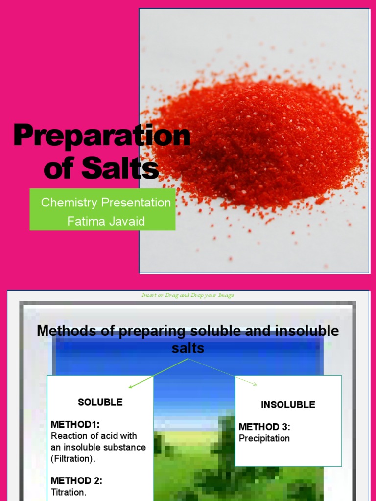 Salt Preparation Methods by Fatima Javaid | PDF | Solubility | Salt ...