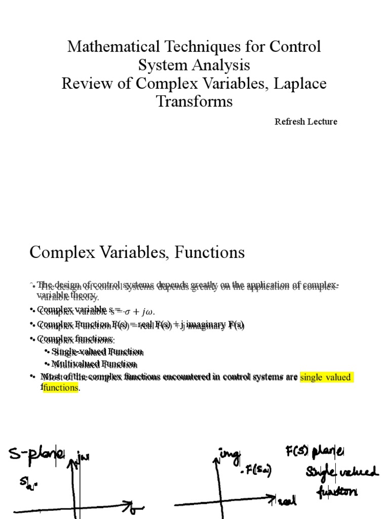 Mathematical Techniques For Control System | PDF | Laplace Transform ...