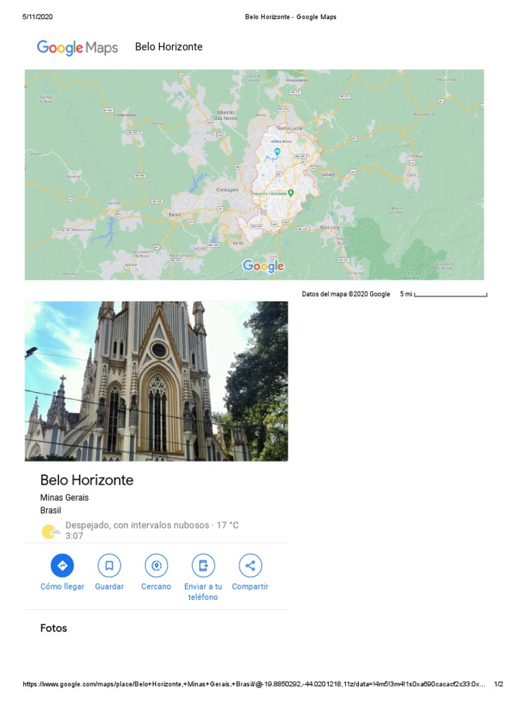 Belo Horizonte - Google Maps | PDF