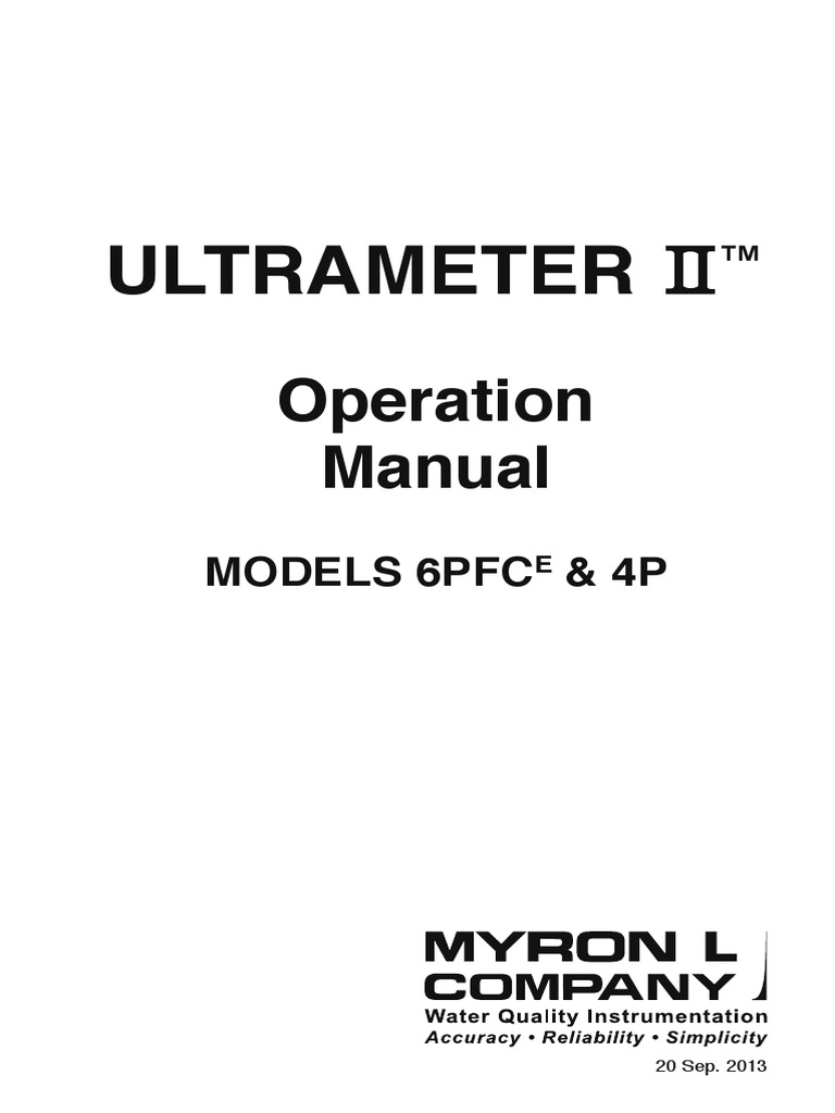 Ultrameter: Operation Manual | PDF | Ph | Calibration