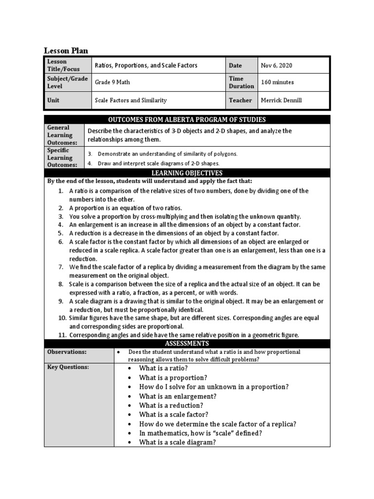 Lesson Plan: Lesson Title/Focus Date Subject/Grade Level Time Duration ...