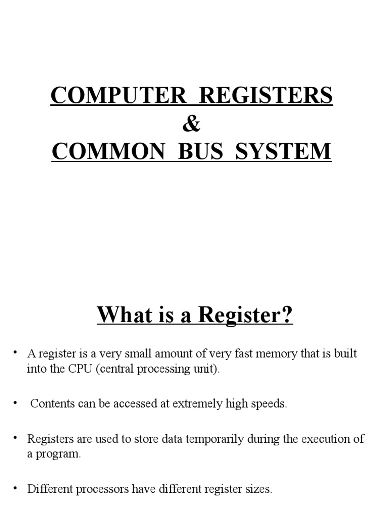 Computer Registers & Common Bus System | PDF | Central Processing Unit ...