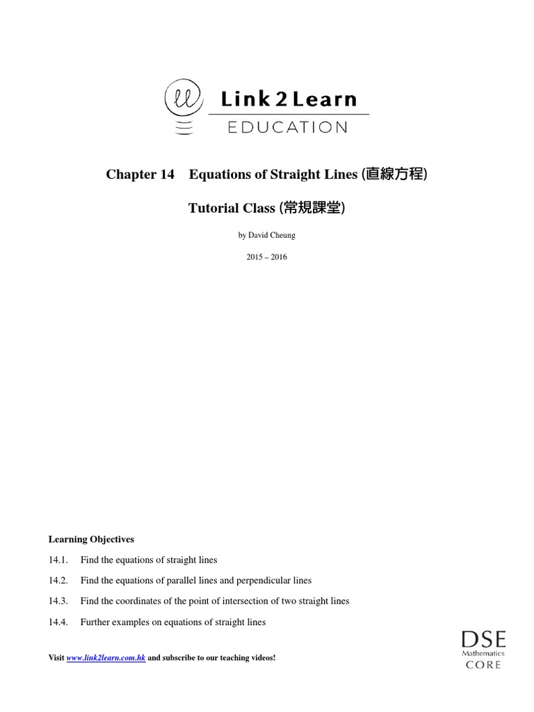 Equations of Straight Lines Explained | PDF | Slope | Line (Geometry)