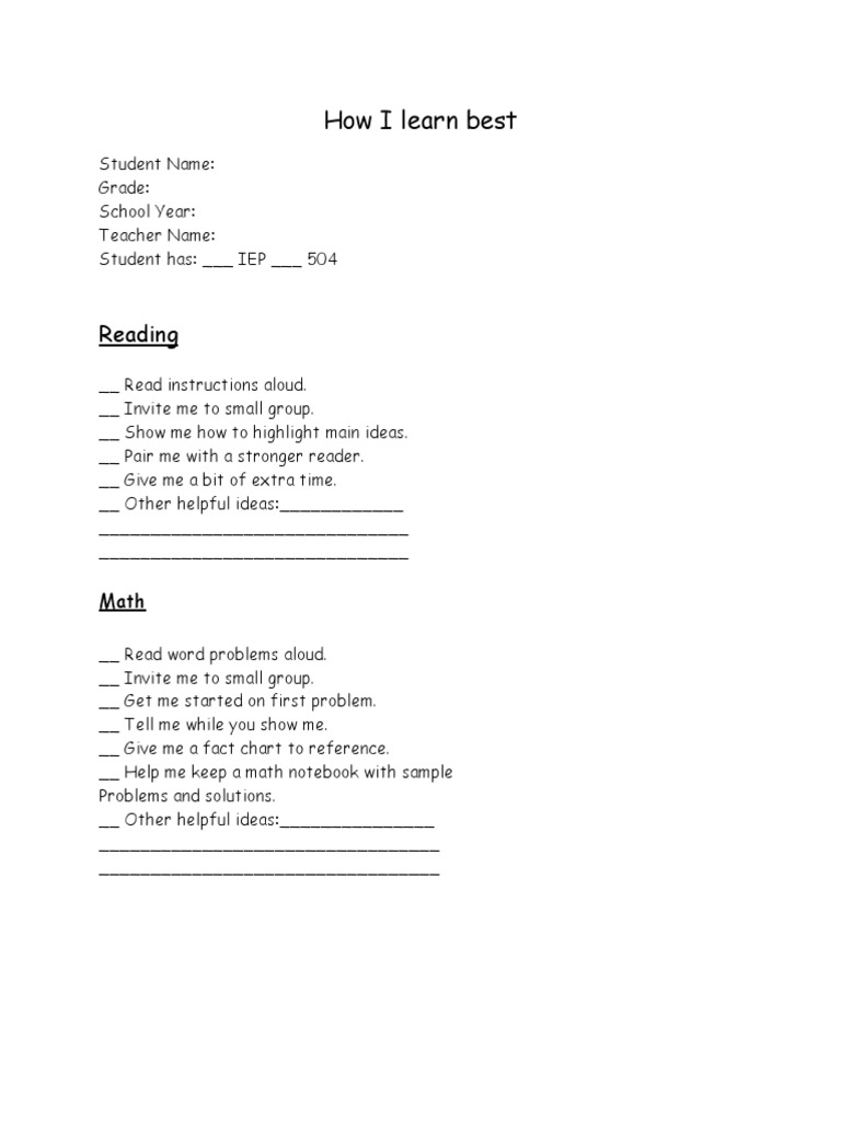 How I Learn Best | PDF