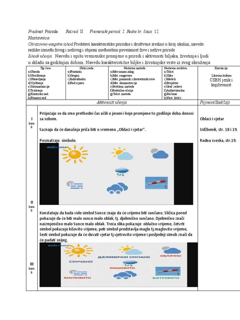 Oblaci I Vjetar Redni BR Časa 12 | PDF
