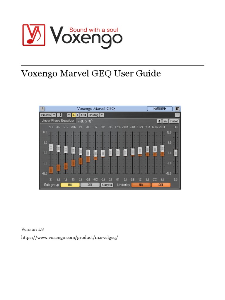 Voxengo Marvel GEQ User Guide en | PDF | Equalization (Audio) | 64 Bit ...