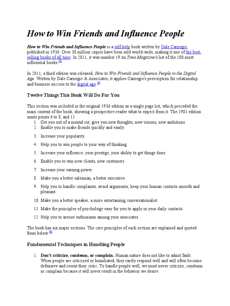 Dale Carnegie's Influence Guide | PDF | Books