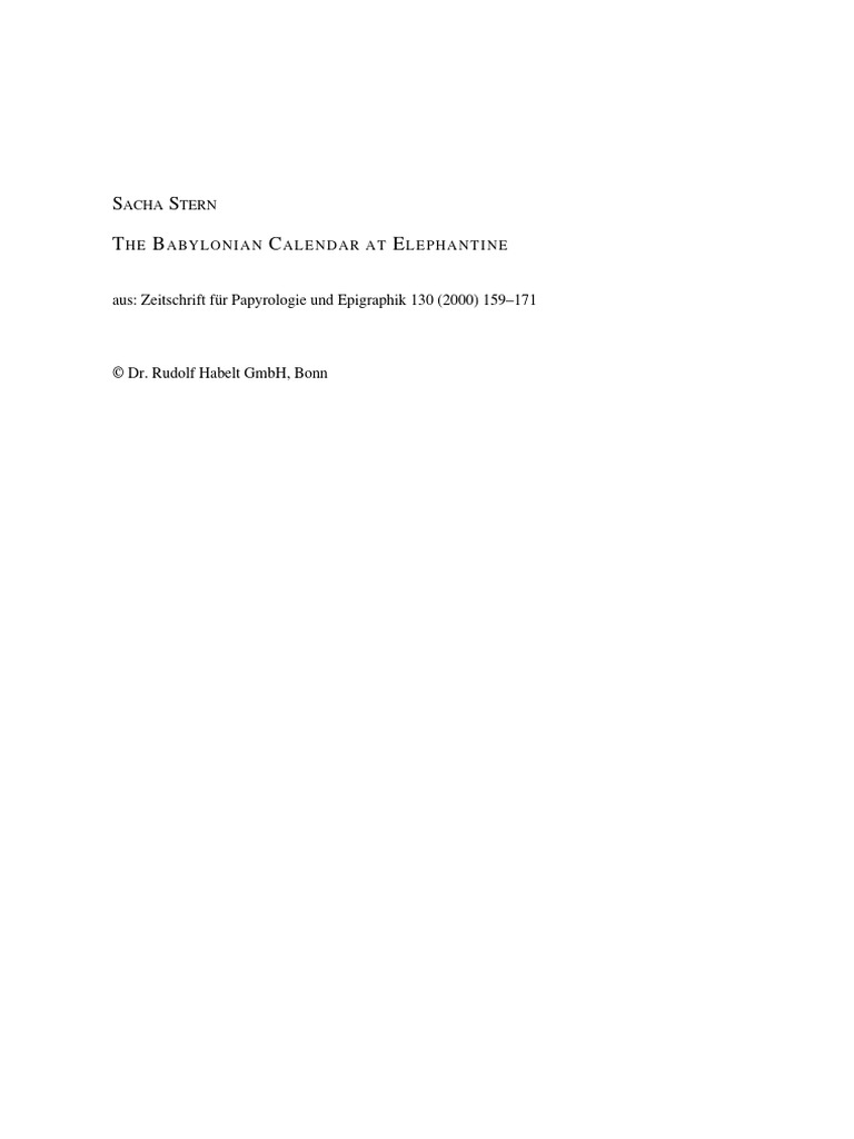 Babylonian Calendar at Elephantine | PDF | Hebrew Calendar | Torah