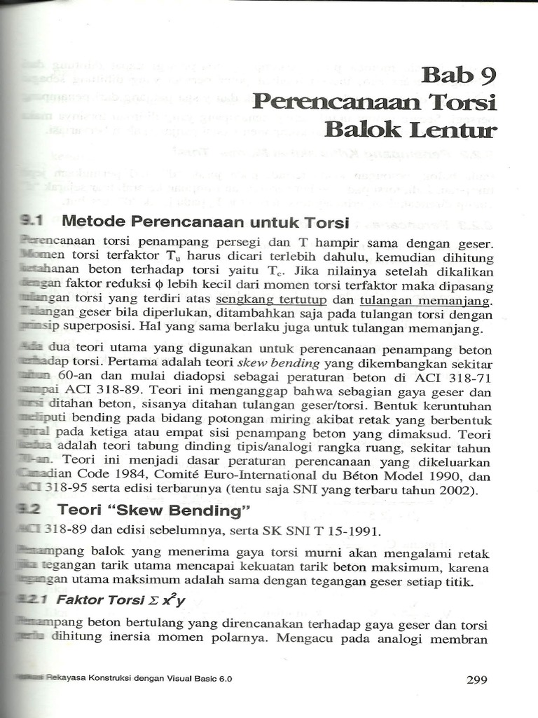 BAB 9 Perencanaan Torsi Balok Lentur | PDF