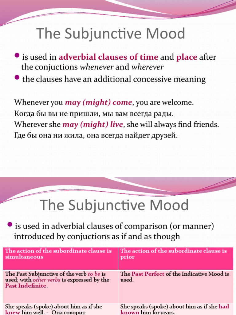 The Subjunctive Mood: Adverbial Clauses of Time Place | PDF