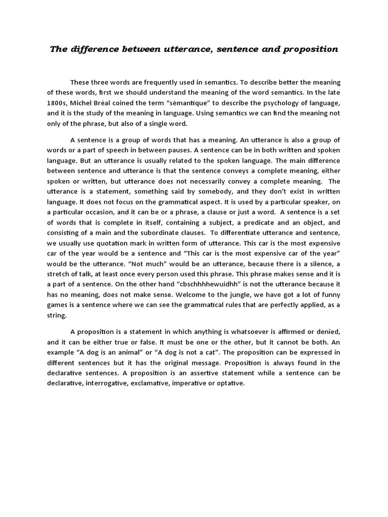 Defining the Differences: A Linguistic Exploration of Utterances ...