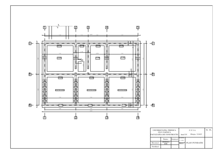 Plan Fundatii: Vidrascu DAN 1:100 | PDF