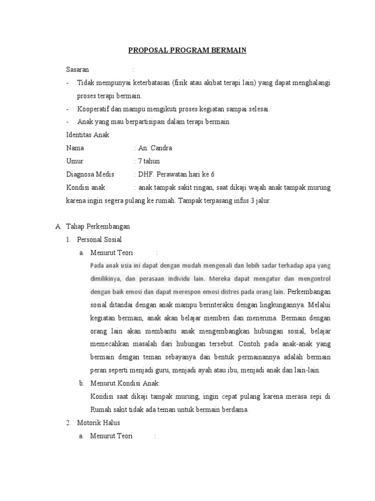 Proposal Bermain | PDF