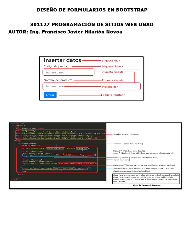Diseño de Formularios en Bootstrap | PDF
