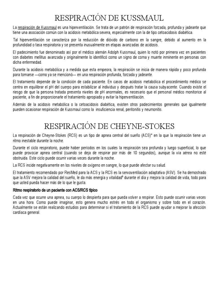 Respiración de Kussmaul y su tratamiento | PDF | Cancer de prostata ...