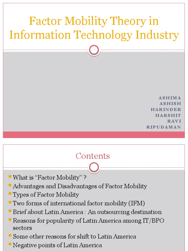 IB - Factor Mobility (Final) | PDF | Outsourcing | Labour Economics