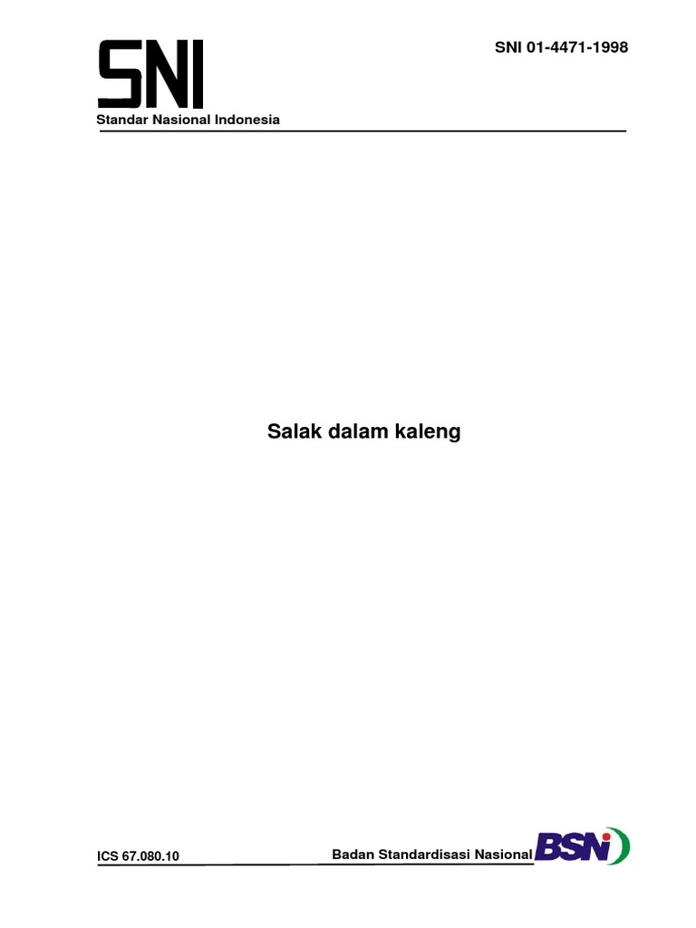 SNI Gula Batu untuk Salak Kaleng | PDF