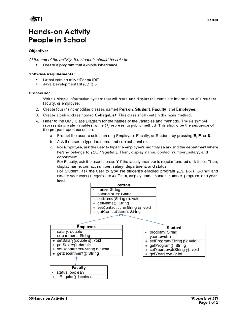 06 Hands-On Activity 1 | PDF | Class (Computer Programming) | Object ...
