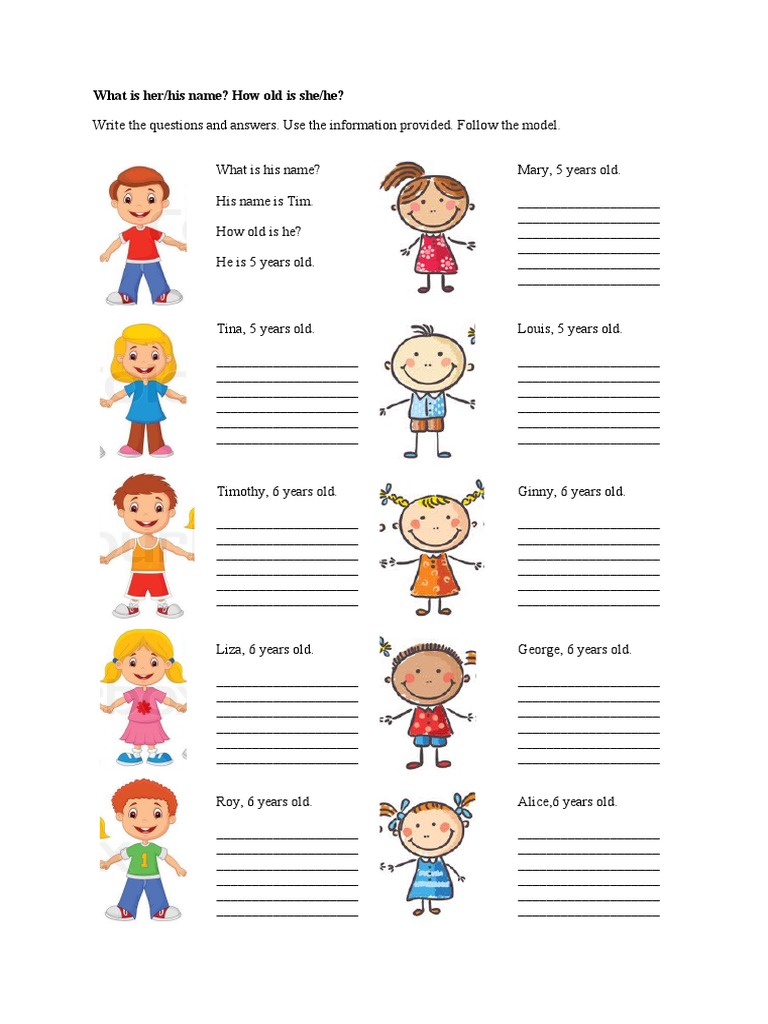 1 Basic Vocabulary Activities His Her Name | PDF | Wellness