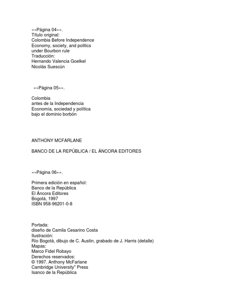 Copia de Anthony Mcfarlane Colombia Antes de La Independencia 2 | PDF ...