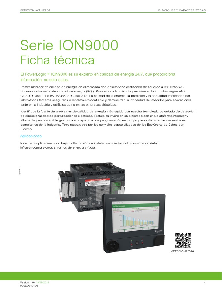 Serie ION 9000 - Catalogo | PDF | Energia electrica | Red de computadoras