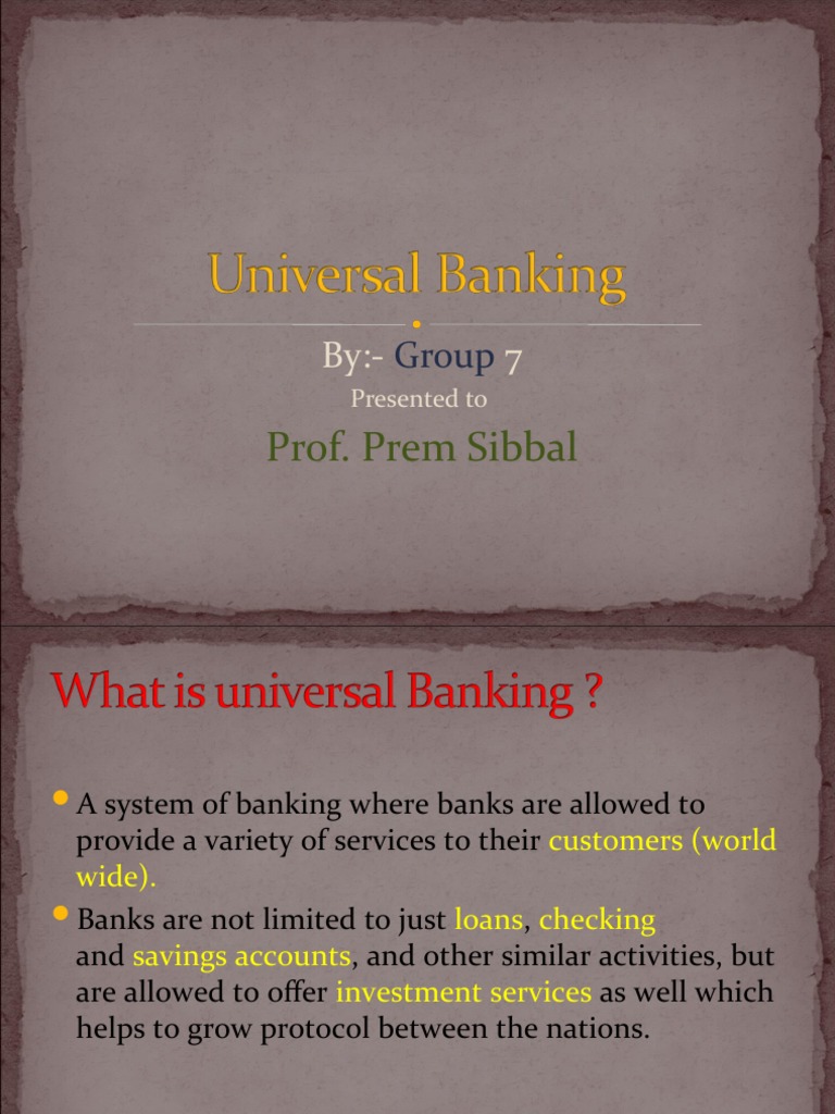 Understanding Universal Banking Benefits | PDF | Banks | Financial Services