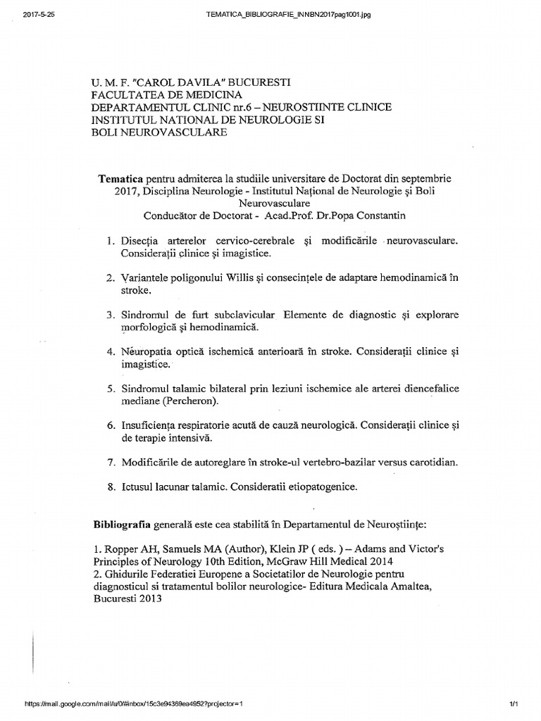 Prof DR - Popa-Constantin-Neurologie | PDF