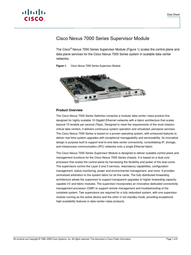 Cisco Nexus 7000 Series Supervisor Module | PDF | Flash Memory | Cisco ...