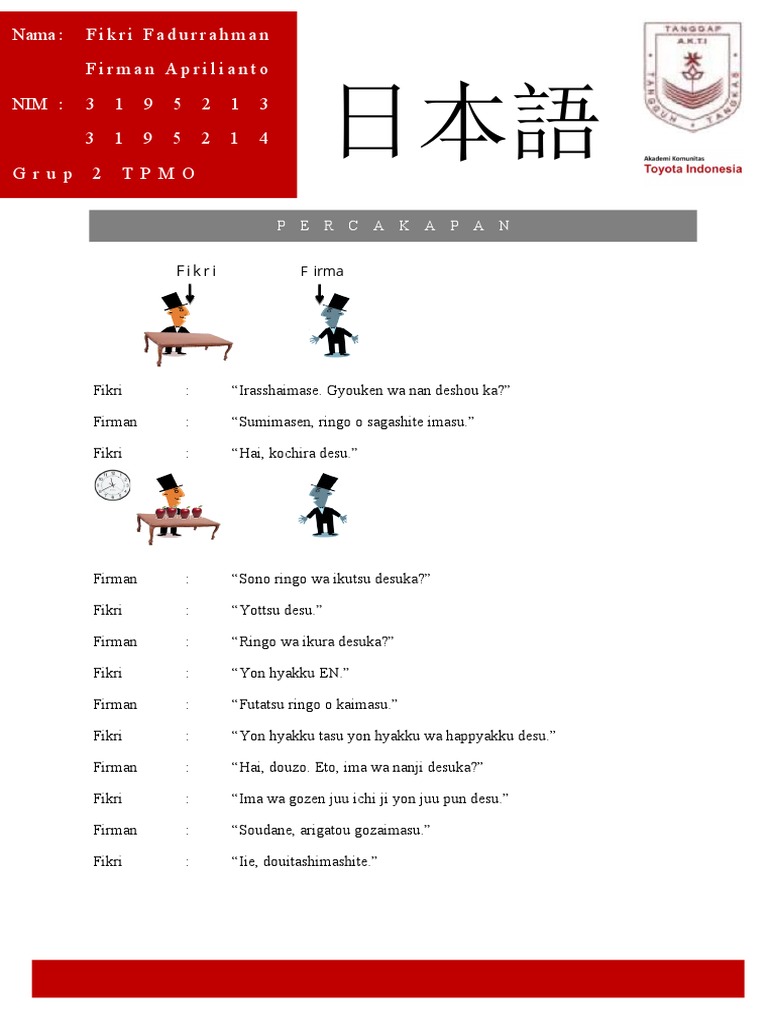 Dialog Angka, Bilangan, Dan Jam (Fikri & Firman) | PDF