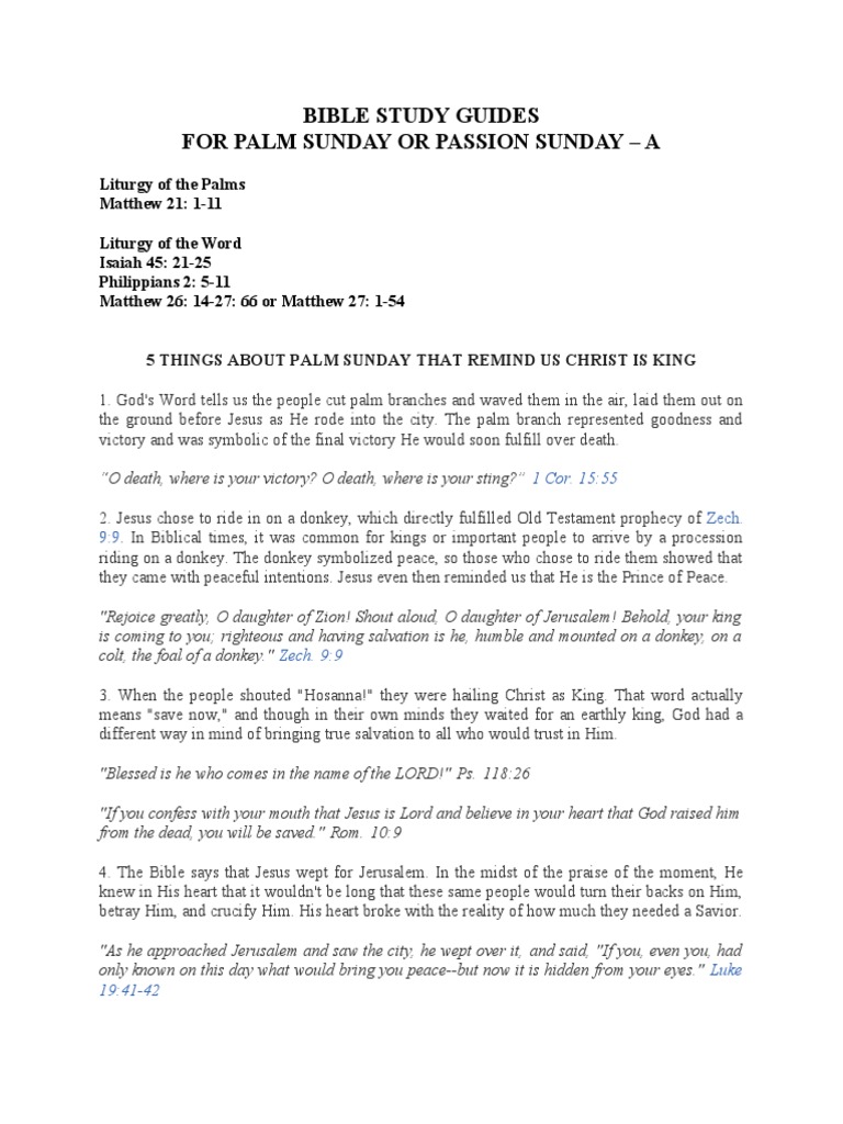 Significance of Palm Sunday | PDF | Resurrection Of Jesus | Jesus